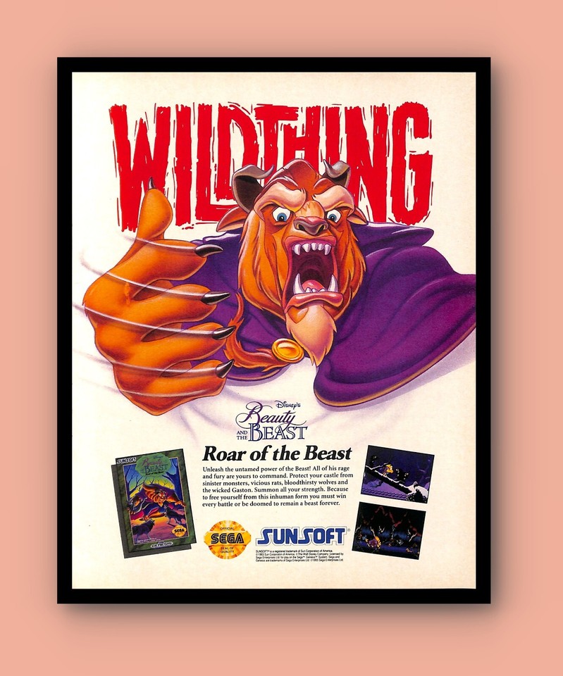 1994 Beauty And The Beast Roar Of The Beast Retro Video Game PRINT AD ...