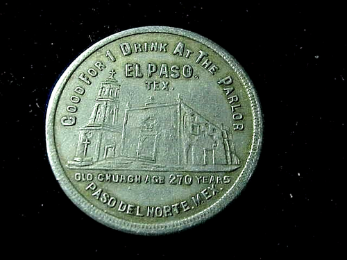 El Paso TX 1 Drink at the Parlor, old pictorial german silver Texas ...