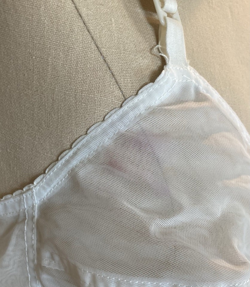 Vintage 1950s nylon bra 32B semi sheer bullet bra cone bra | eBay