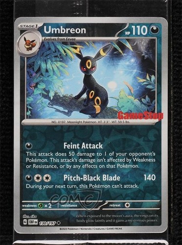 Umbreon (Gamestop Promo) Reverse Foil Pokémon SV03: Obsidian Flames ...