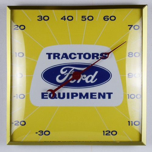 Pam Clock Company Ford Tractors Equipment Square Thermometer | eBay