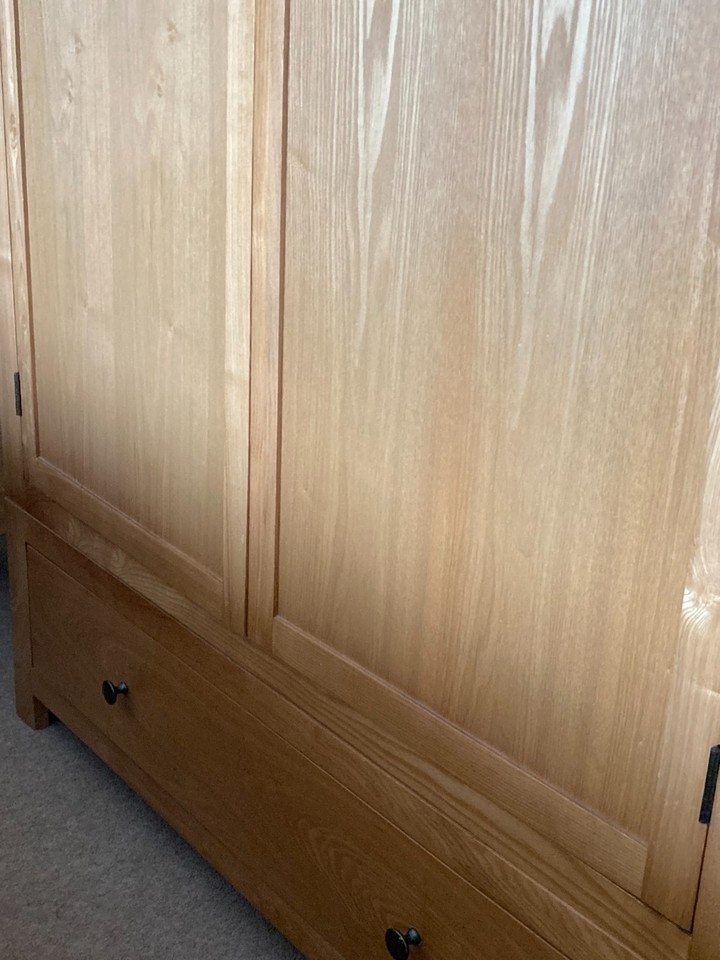 Solid Oak Wardrobe 2 doors Feather & Black | eBay UK