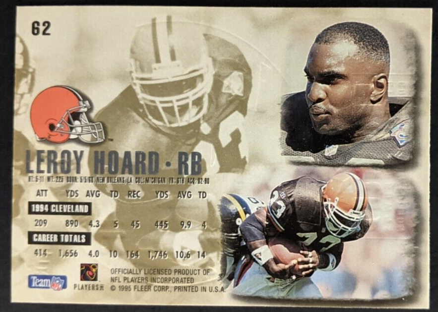 Leroy Hoard 1995 Fleer Ultra GOLD MEDALLION #62 Football NFL Card ...