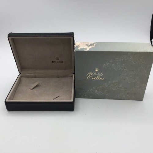 VINTAGE GENUINE ROLEX Cellini watch box case 49.00.71 wood leather ...