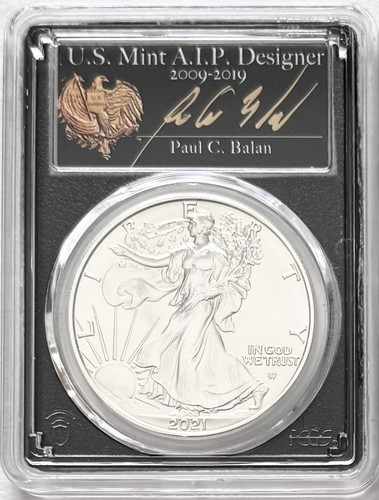 2021 W BURNISHED SILVER EAGLE T2 W MINT MARK FDOI PCGS SP70/MS70 PAUL ...