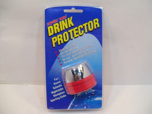 4 X Blue Kwik Top Drink Protector Locks Protecting Locking Combination ...