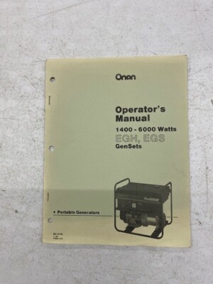 Onan Portable Generators 1400-6000 EGH EGS Gensets Service Manual SKU26 ...