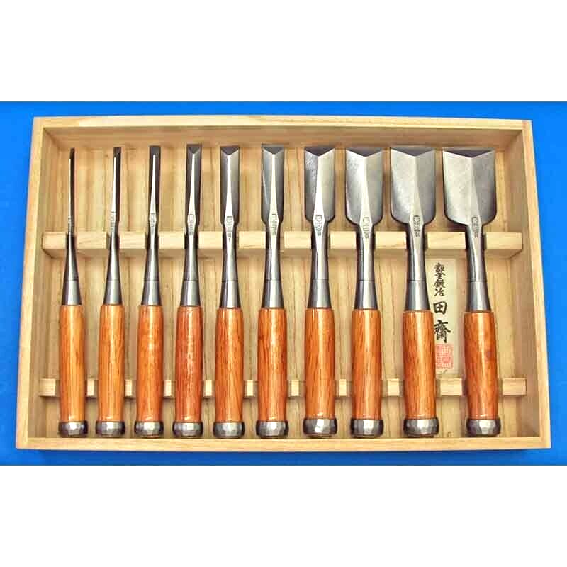 Tasai Shinogi Oire Nomi Japanese Dovetail Bench Chisels Set of 10 ...