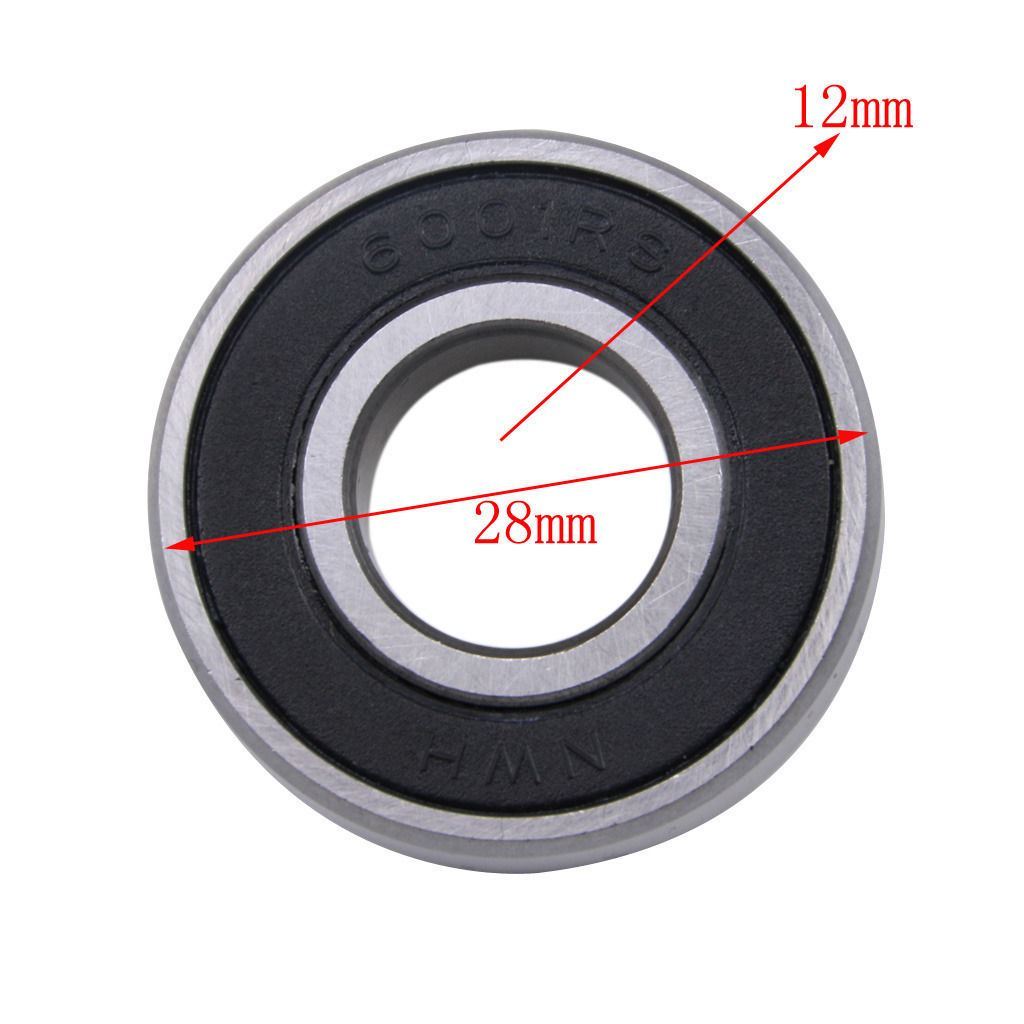 6001-2RS Ball Bearing 12x28x8 Rubber Sealed 12mm x 28mm 6001RS Greased ...