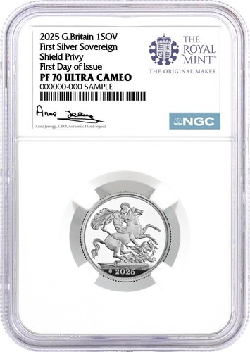 2025 G. Britain 1 Sovereign Silver 2pc Set NGC PF70 UCAM First Day of ...
