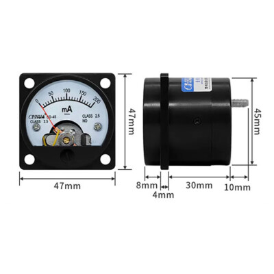 1PC New SO-45 Milliammeter Pointer AMP Current Meter Directly Connect ...
