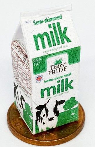 Dolls House Green Milk Carton Large Empty Packet 1:12 Scale Miniature ...