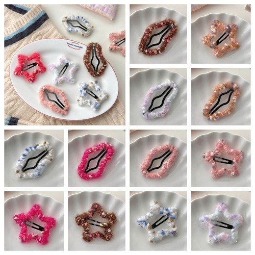 Multicolor Cloud Bb Clips Knitted Hollow Metal Hairpin Star Hair Clip ...
