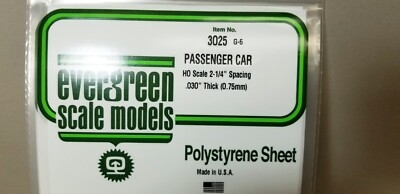 Railroad Car Siding 6" x 12" .030" Thick Evergreen Scale Models Plastic ...