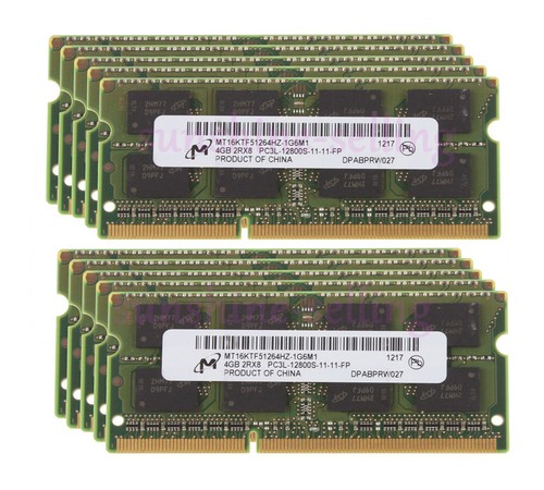 Micron 10X 4GB DDR3L 1600MHz PC3L-12800S 1.35V 204PIN SODIMM Laptop ...