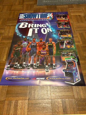 1999 BALLY/MIDWAY NBA SHOWTIME NBA ON NBC POSTER WITH 2 FREE FLYERS | eBay