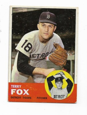 1963 Topps #44 Terry Fox (Tigers) Ex FREE SHIPPING | eBay