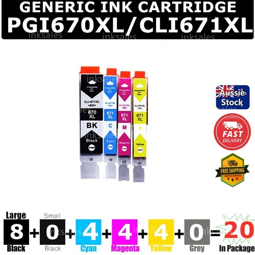 20x PGI670 CLI671 Generic Ink For Canon MG5765 MG6865 TS6060 MG7765 ...