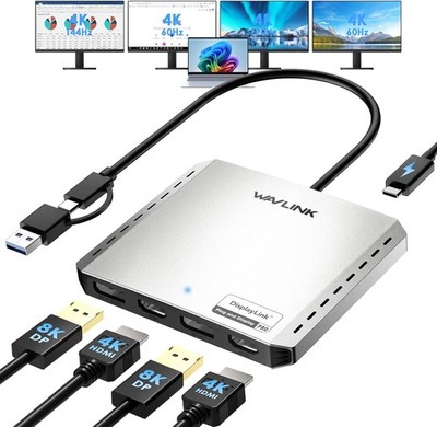 DisplayLink USB C/USB 3.0 to HDMI Displayport Hub Dual/Quad Monitors ...