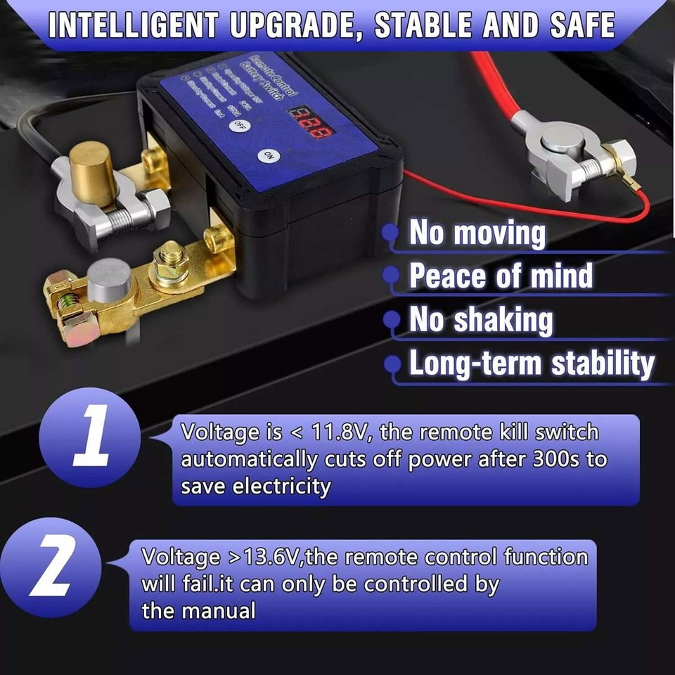 1PCS Automatic power-off switch for car battery With an LED voltage ...