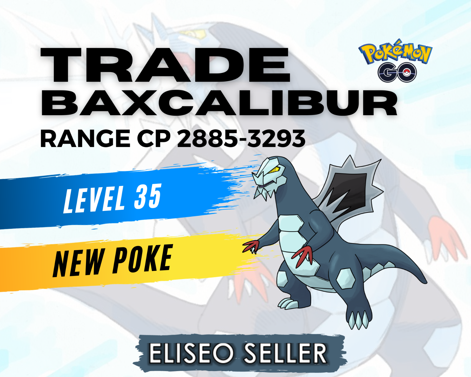 Pokemon Baxcalibur GO - Baxcalibur Level 35 - 9 GEN - Paldea New Poke ...