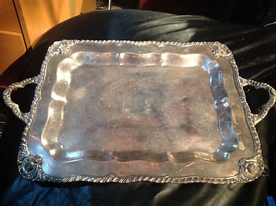 Rectangular silver plated indented serving tray | eBay