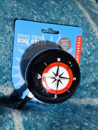 Kikkerland Dring Dring Bike Bicycle Bell Compass Print Large Metal ...