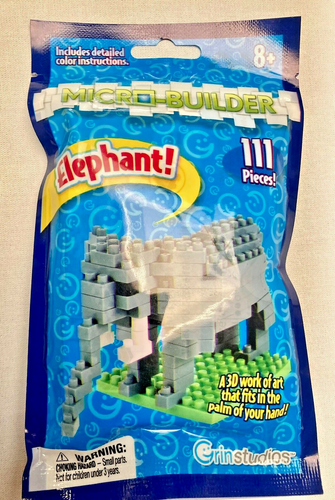Micro Builder 3D Blocks - Elephant, 111+ pieces, 8+ years, Level 2, Grinstudios 818929014059| eBay