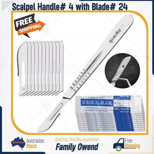 10x Scalpel Blade# 24 with Stainless Steel Scalpel Handle#4 Xinda ...