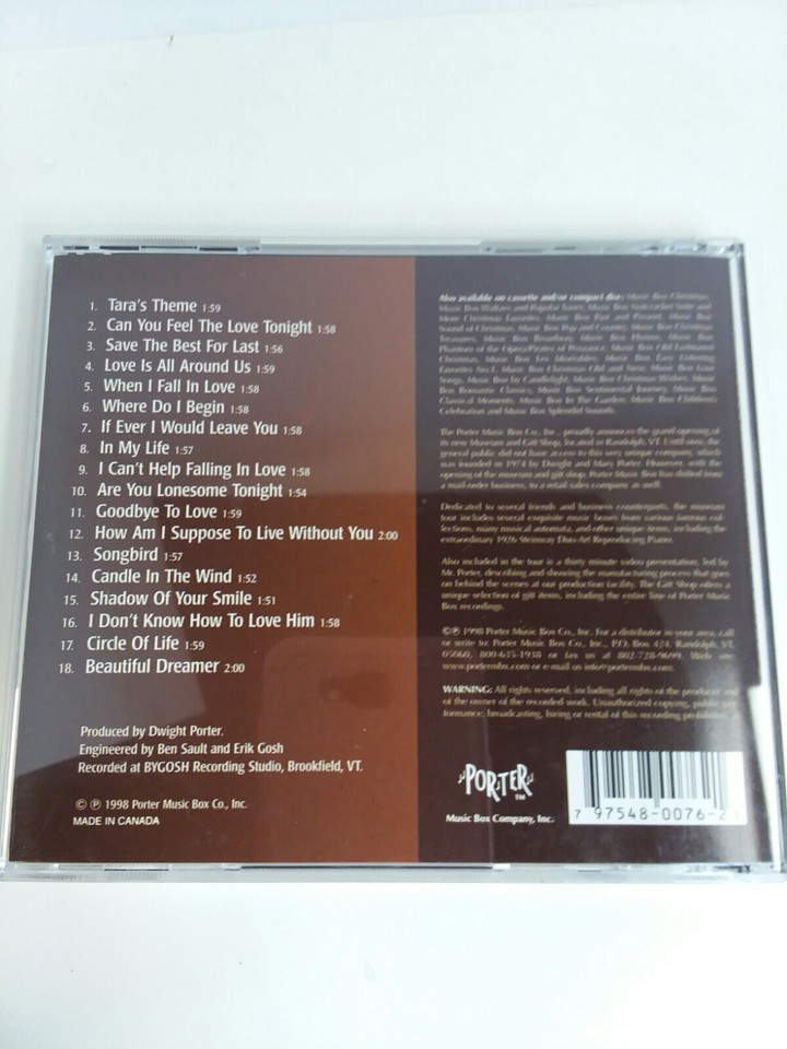 MUSIC BOX Splendid Sounds - The Porter Twin Disc Music Box (CD) Music ...