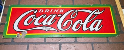 Authentic 1930’s Drink Coca Cola Porcelain Soda Sign Nesco Signs, N.Y ...