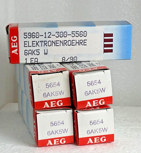 2 NOS tubes AEG Telefunken diamond 5654 EF95 6AK5W 6J1P LITTLE DOT FX ...