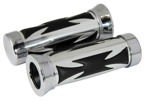 UNIVERSAL CUSTOM MOTORCYCLE GRIPS CHOPPER CUSHION 25MM LEFT 28MM RIGHT ...