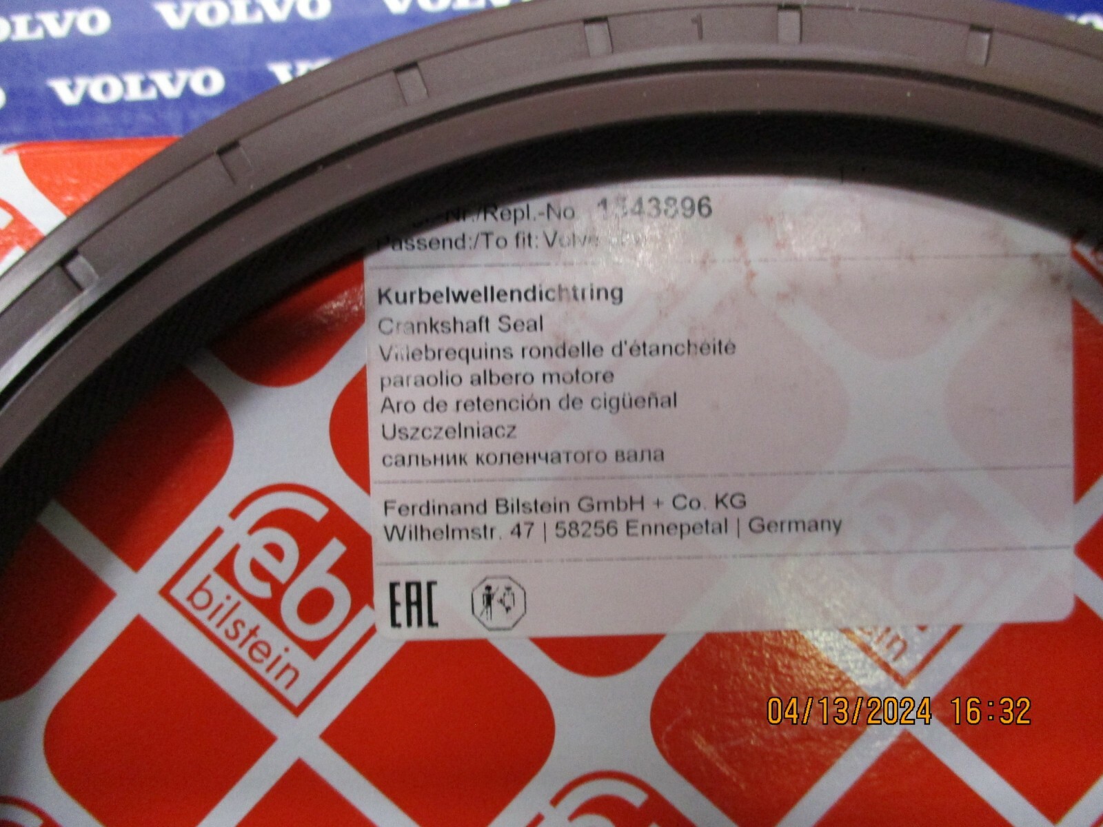 Volvo D13 engine crankshaft rear seal 1543896 febi brand made in ...