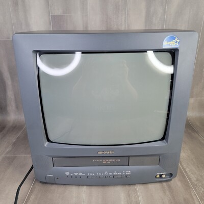 SHARP TV + VCR Combo 13" CRT Retro Gaming 13VT K100 (Gray) Portable ...