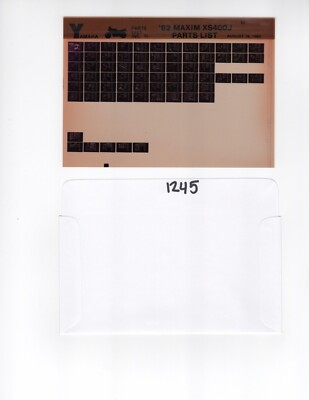 Yamaha '82 Maxim XS400J Parts List Manual Microfiche | eBay