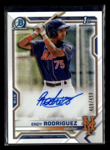 2021 Bowman Endy Rodriguez Chrome Auto Autograph Refractor /499 #CPA-ER ...