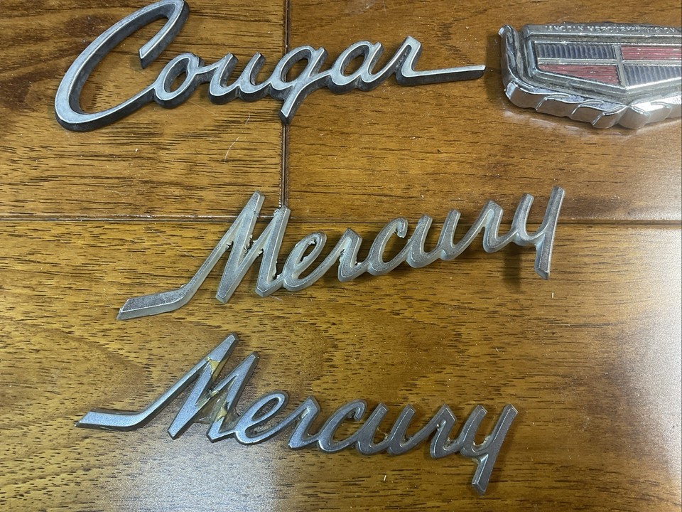 VINTAGE FORD MERCURY COUGAR ORNAMENT SCRIPT EMBLEM BADGE Lot Misc | eBay