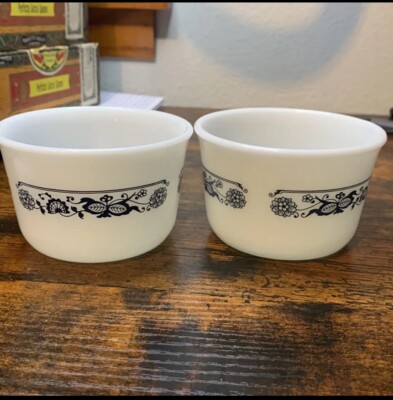 Pyrex old town blue Custard Cups | eBay