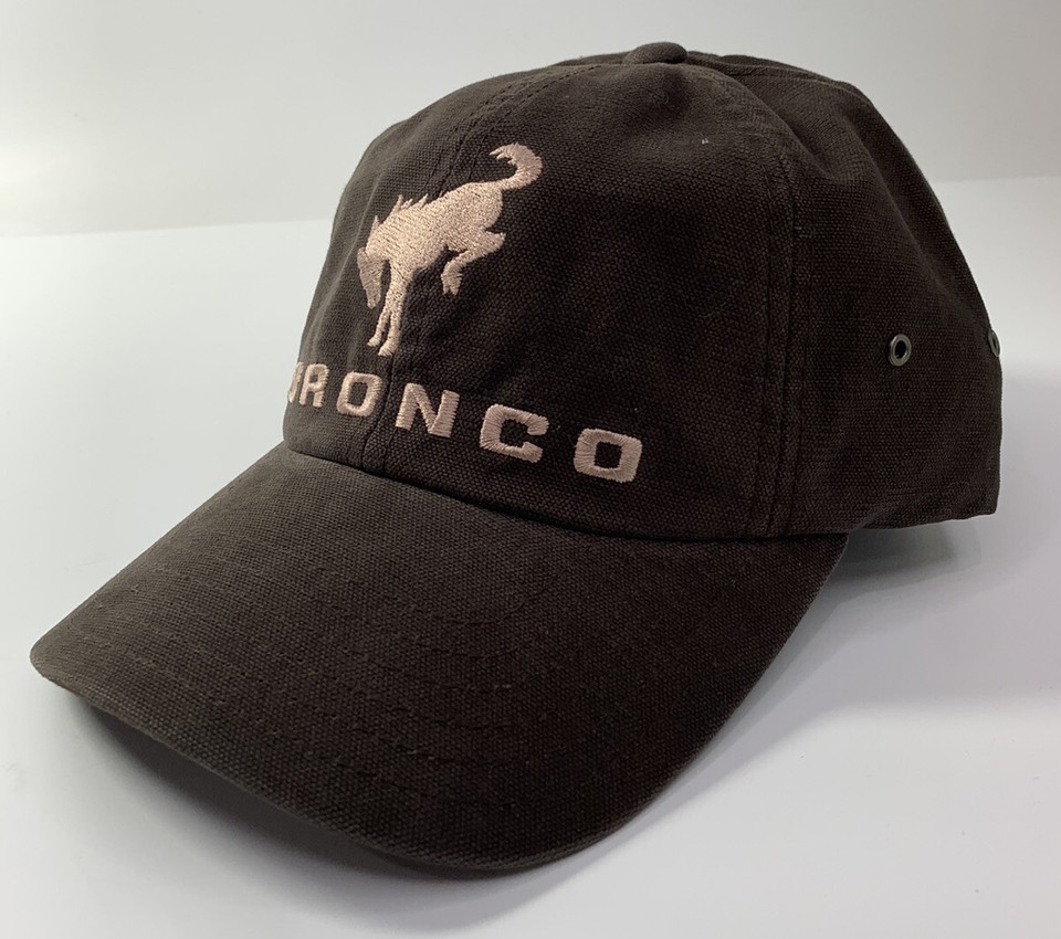 2021-25 Ford Bronco Hat / Cap - Brown w/ Embroidered Tan Bronco Emblem ...