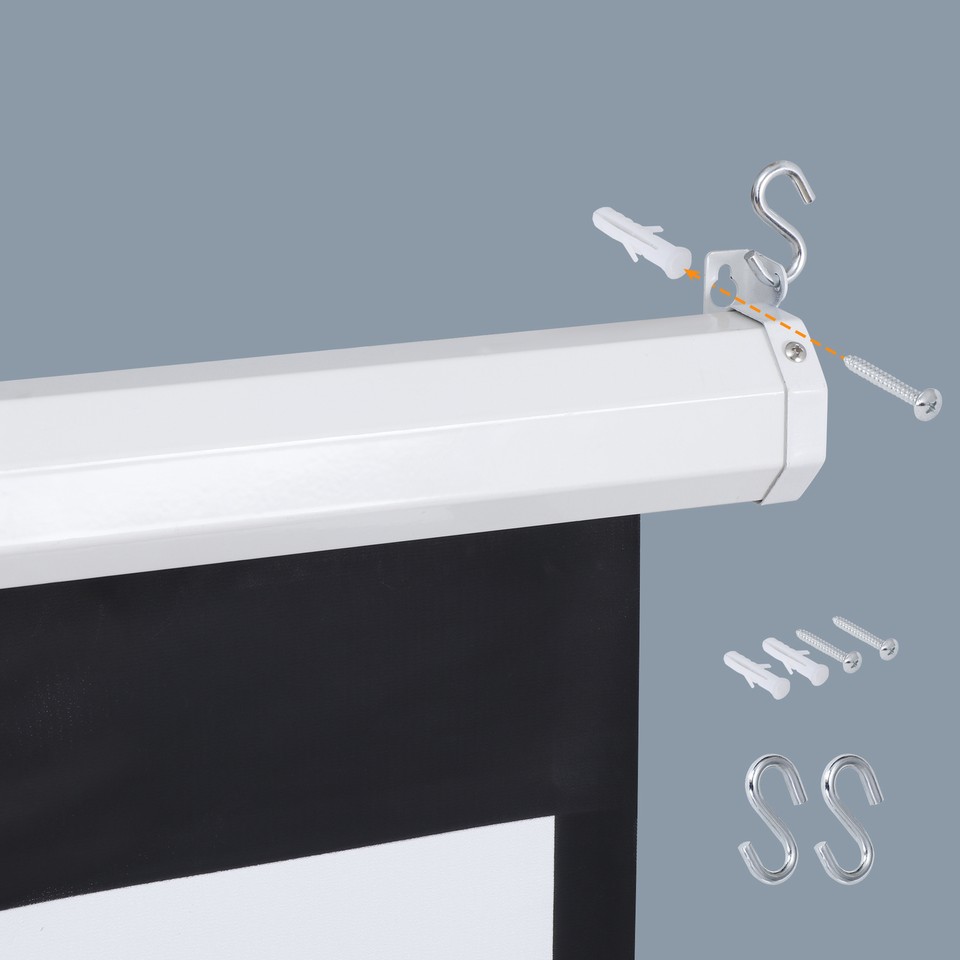 120'' Projector Screen Projection Screen Manual Pull Down HD Screen 1:1 ...