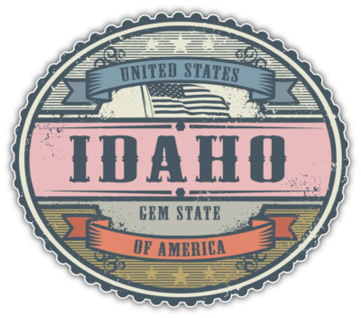 Idaho USA State Retro Vintage Emblem Car Bumper Sticker Decal "SIZES ...