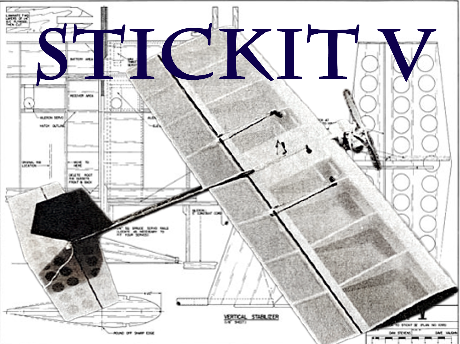 Stickit V IV Stik Fun Fly 43" WS RC Airplane Laser Cut Balsa Short Kit ...