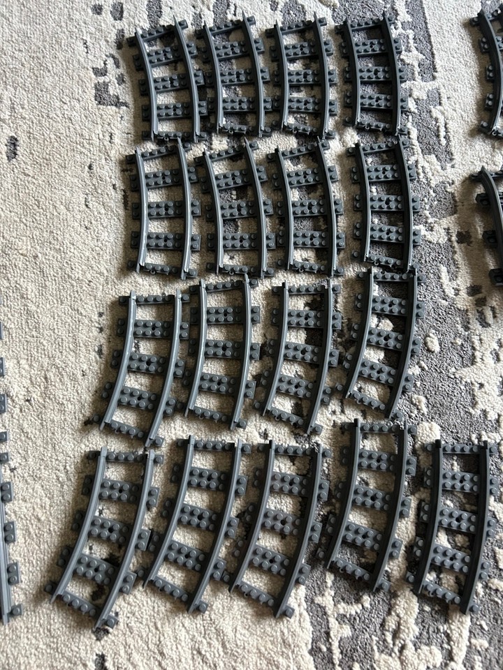 HUGE LEGO Train Track Lot 34 PCs Curved, Straight, and other Legos ...