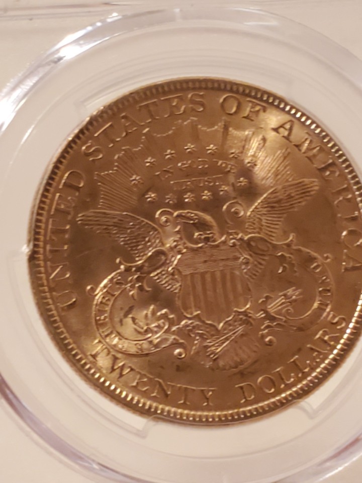1895 GOLD $20 DOLLAR LIBERTY HEAD DOUBLE EAGLE COIN PCGS MINT STATE 63 ...