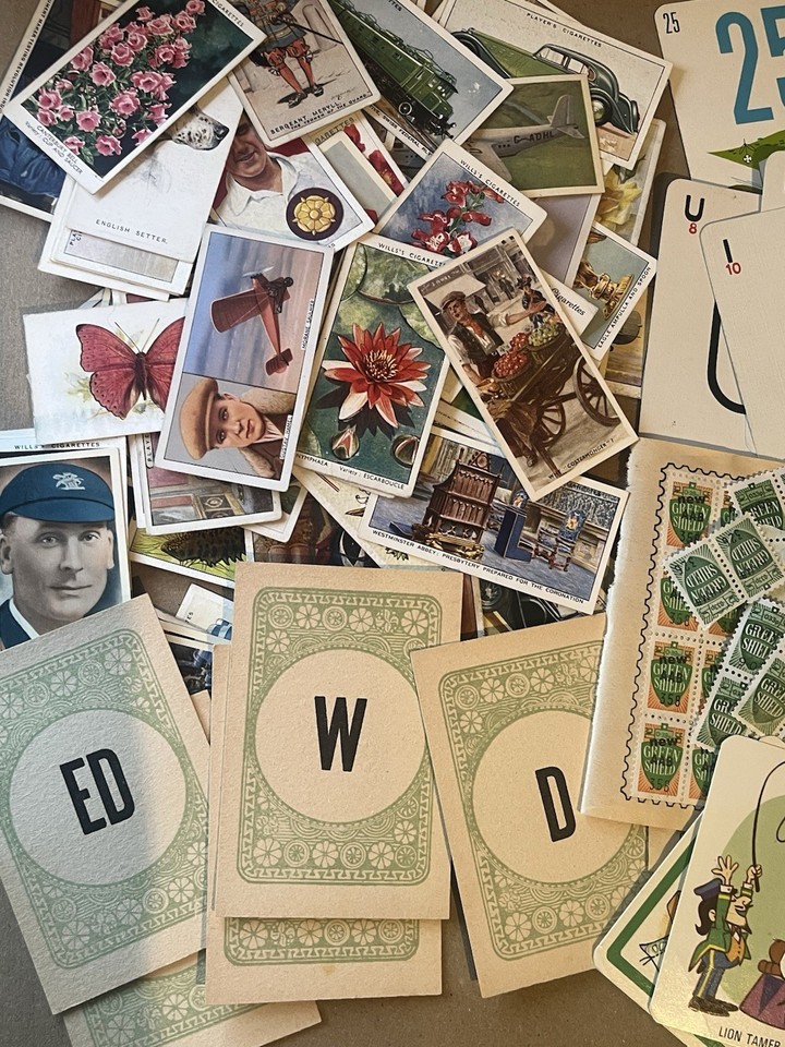 120+ piece Ephemera Bundle Cigarette Cards, Green Shield Stamps ...