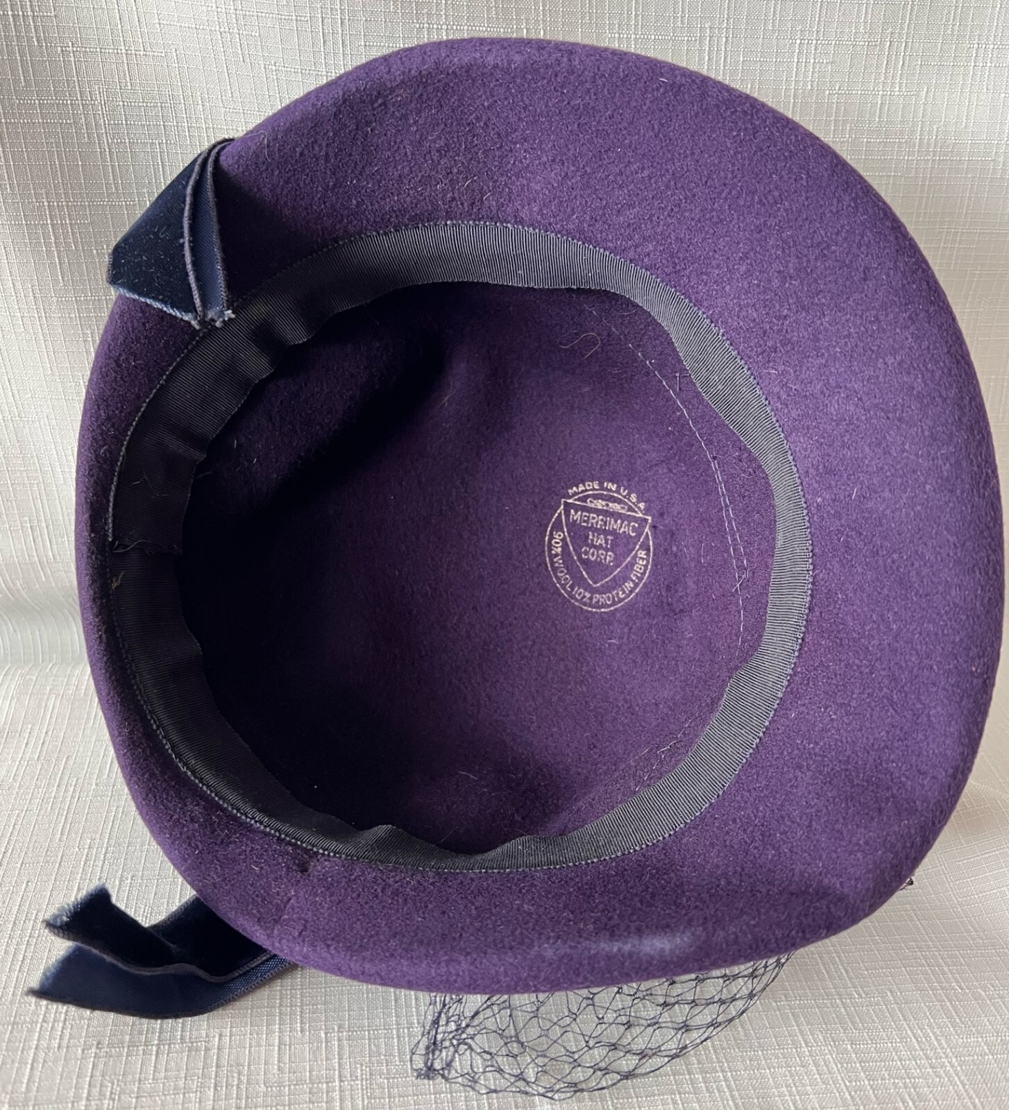 Vintage Merrimac Hat Corp. Women's Plum-Color Wool Dress Hat with ...