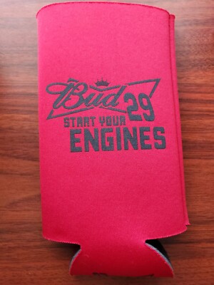 Budweiser 24oz Beer Tall Boy Koozie Bud Start Engines 29 Kevin Harvick ...