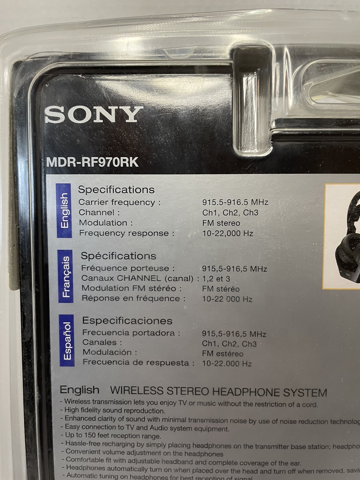 Sony MDRRF970RK On Ear Wireless Headphones - Black for sale online | eBay