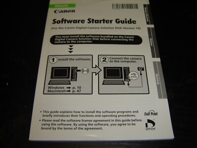 Canon Software Starter Guide (For the Canon Digital Camera Solution ...